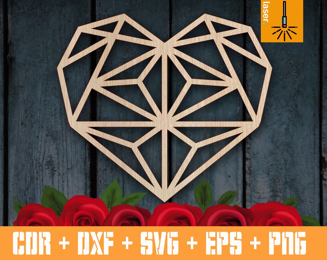 Polygonal Heart Decor for Laser Cut. Cnc Files. CNC. Cnc - Etsy