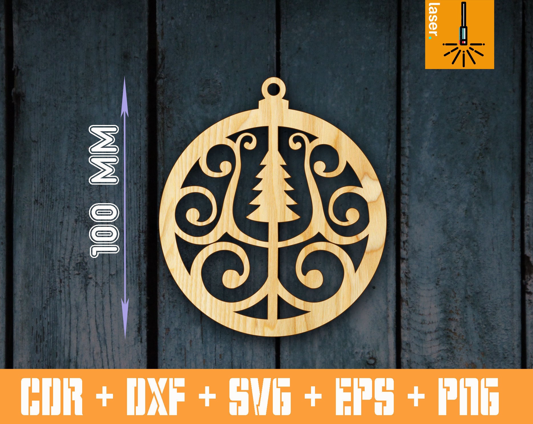 SET of 6 Christmas Bauble for Laser Cut Christmas Tree Decor | Etsy