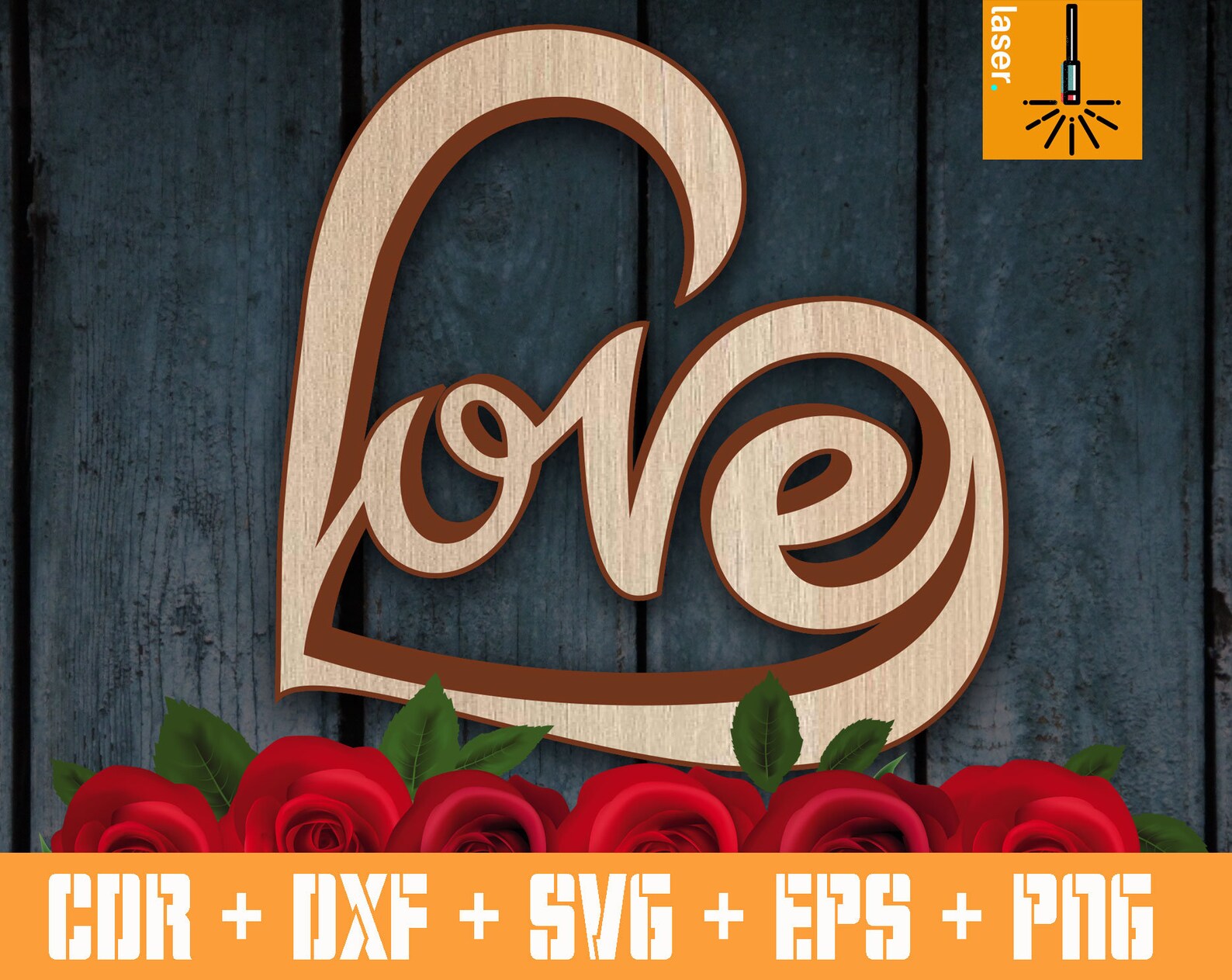 Heart Love Vector & Template for Valentines Day Wall Decor | Etsy