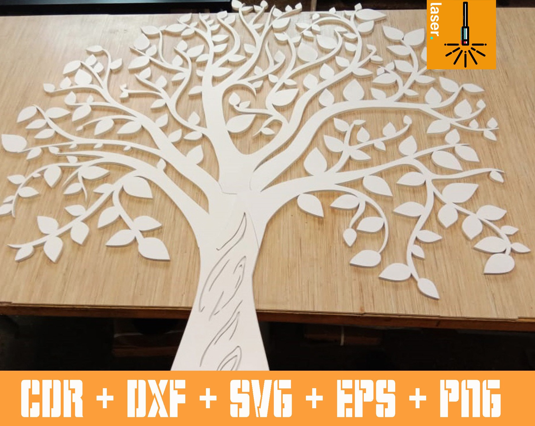 Decorative Panels Tree on the Wall Vector Laser Cut Room - Etsy