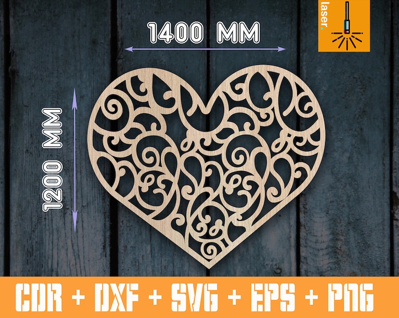 Laser Cut Heart Decor. Cnc Files. CNC. Cnc Vector. Cnc Plans. - Etsy