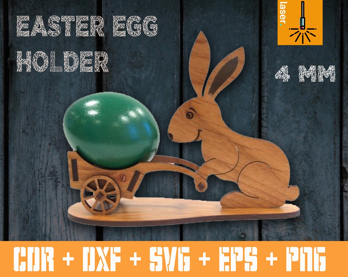 Easter Holder Bunny With a Cart for Eggs Easter Vector Cut | Etsy