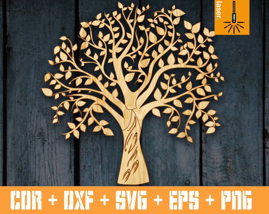 Decorative Panels Tree on the Wall, Vector Laser Cut, Room Decor, Tree ...