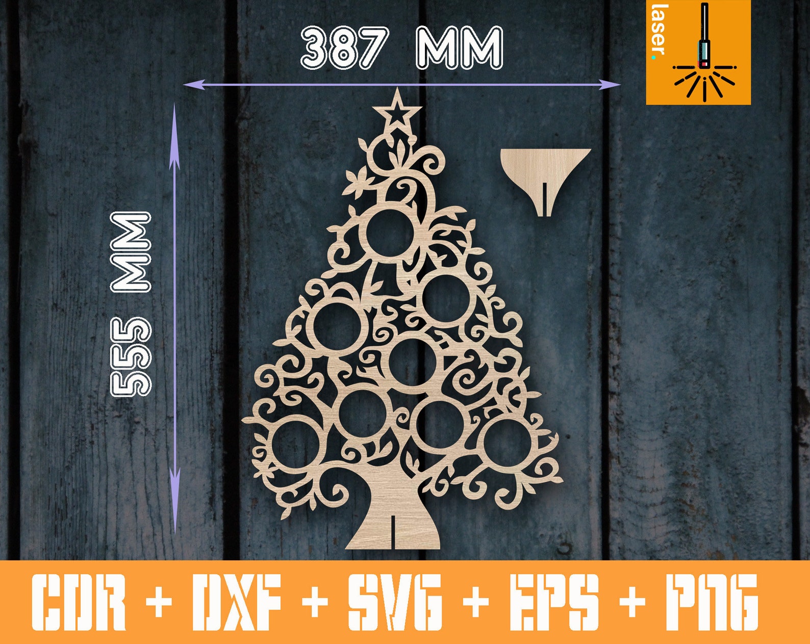 Christmas Tree Files for Laser Cnc Vector Standing Christmas | Etsy