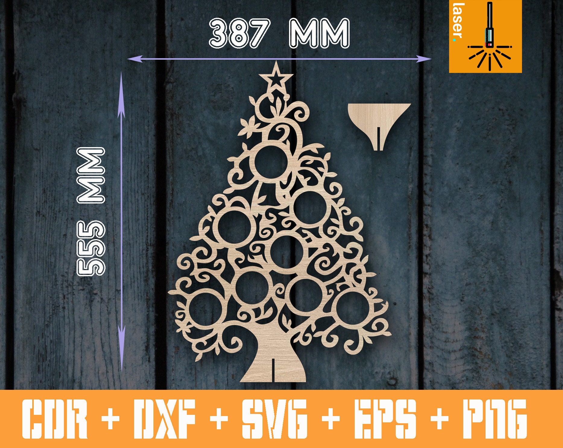 Christmas Tree Files for Laser Cnc Vector Standing Christmas | Etsy