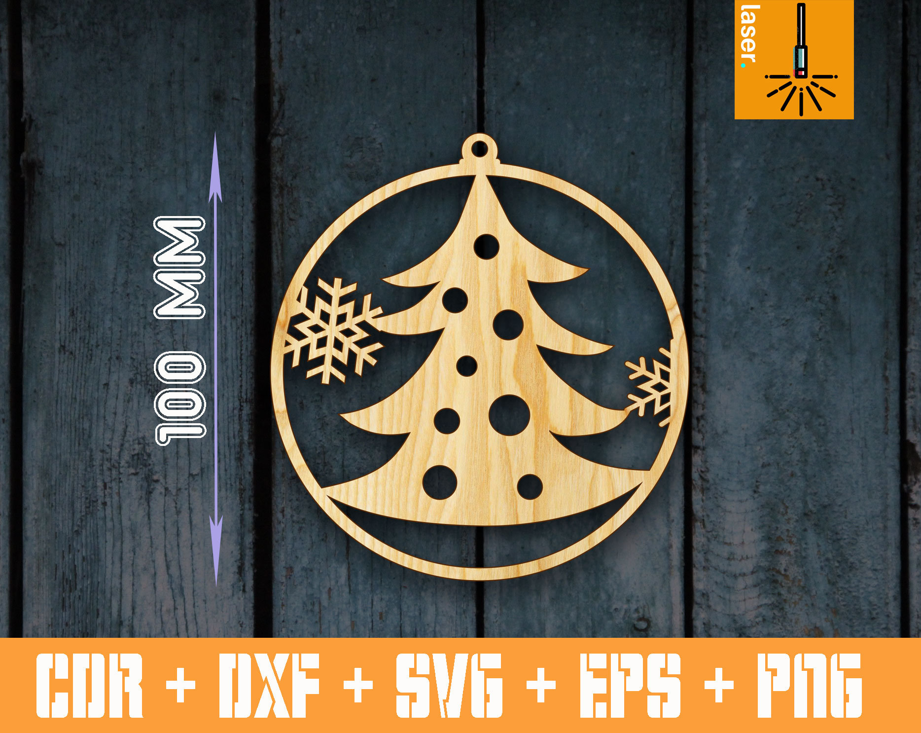 SET of 6 Christmas Bauble for Laser Cut Christmas Tree Decor - Etsy