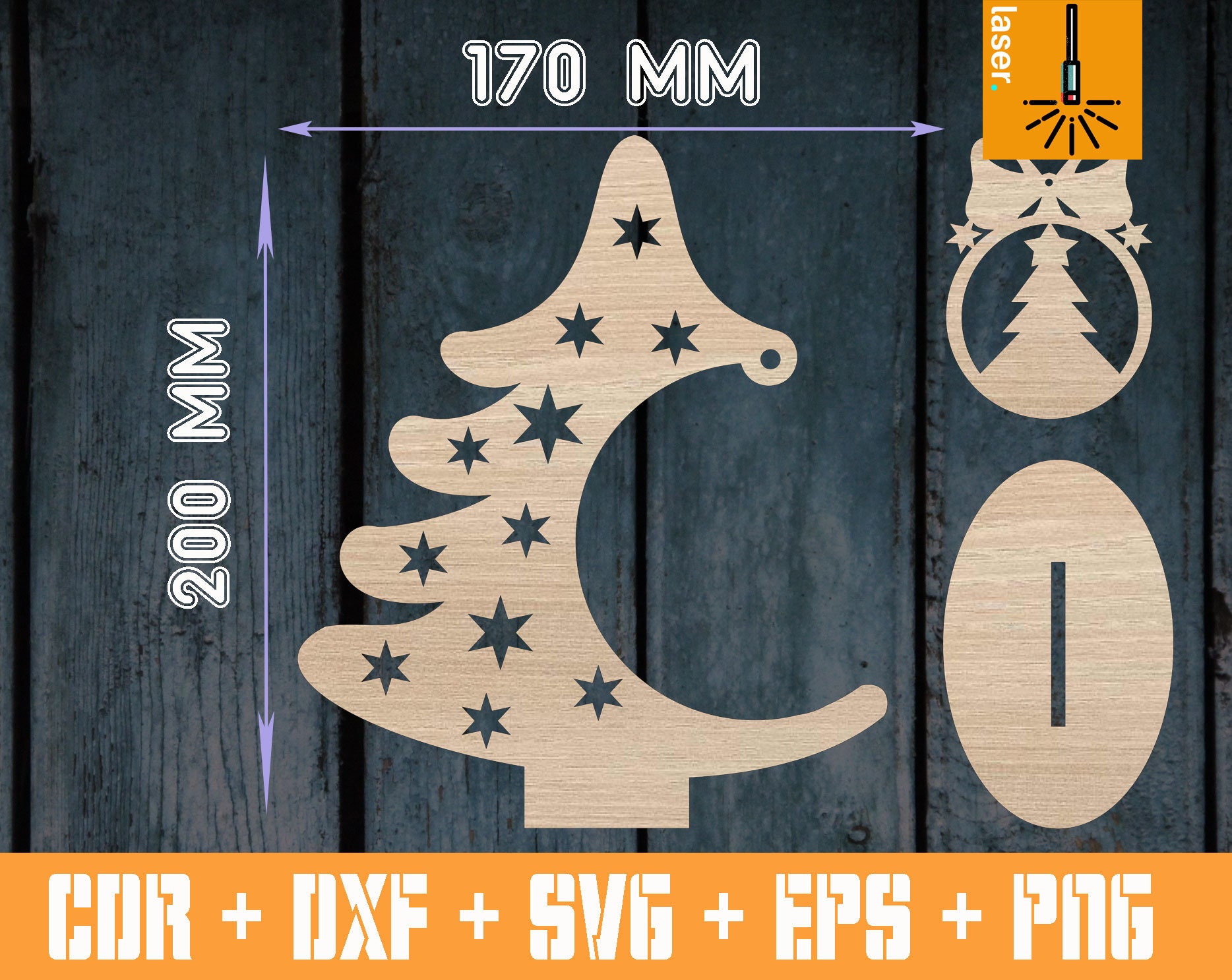 Christmas Tree Template Pattern for Laser Cnc Vector - Etsy