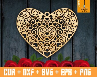 Heart Love Vector & Template for Valentines Day Wall Decor | Etsy