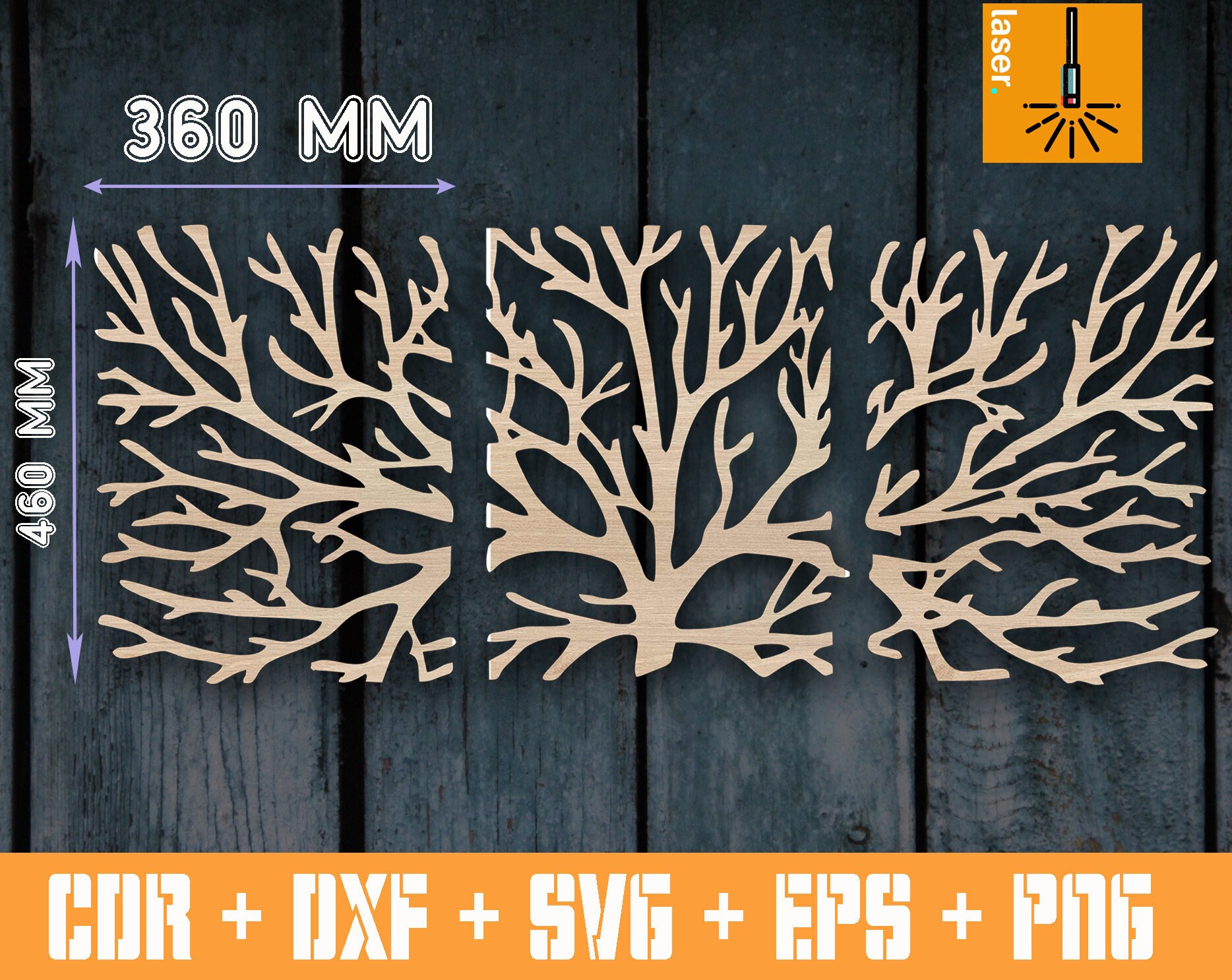 Pano Tree CDR Wall Panels CNC Room Decor Tree Patterns - Etsy