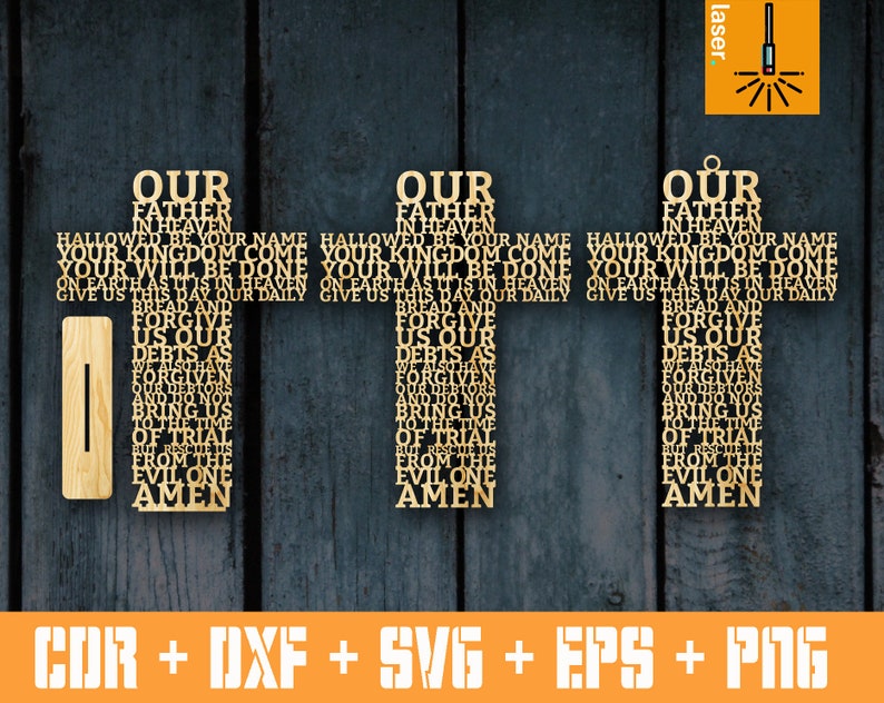 Lords Prayer Cnc Cross our Father. Laser Cut Vector - Etsy