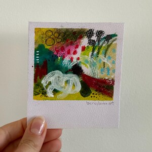 Set of 4 Abstract Postcards Mini Art -handcrafted With Acrylic and Oil ...