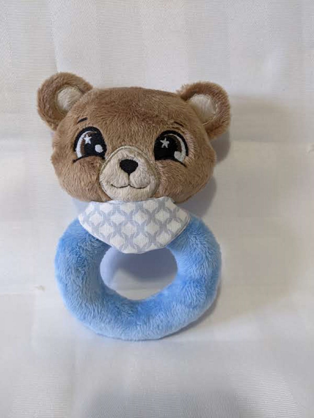 File Embroidery, BEAR Rattle, 10x10cm Frame With a Few Small Seams in ...