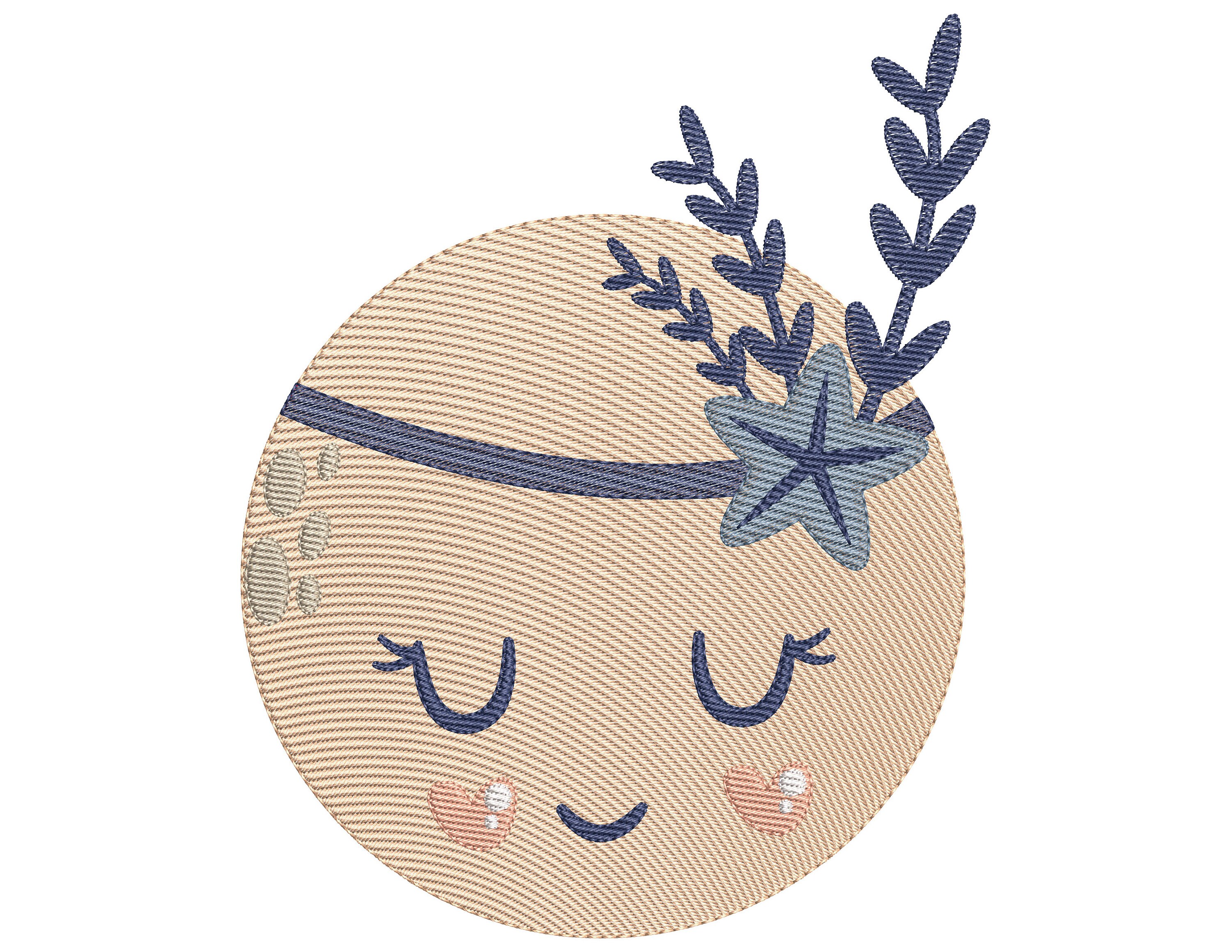 Full Moon Embroidery File Frame 10x10cm and 13x18cm | Etsy