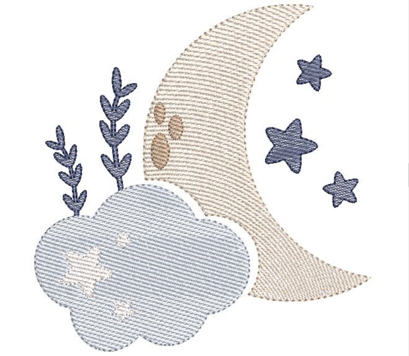 CLOUD AND MOON Embroidery File Frame 10x10cm and 13x18cm - Etsy