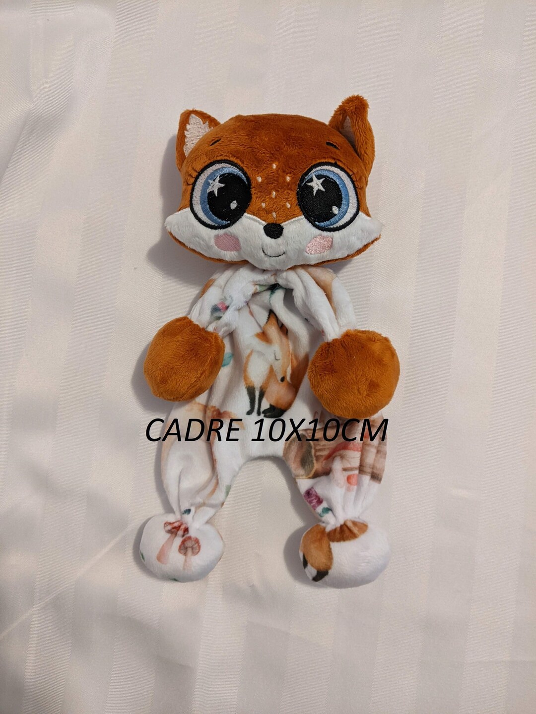 Flat Plush Fox, Embroidery File, Frame 10x10cm, Finished Size: 20cm ...