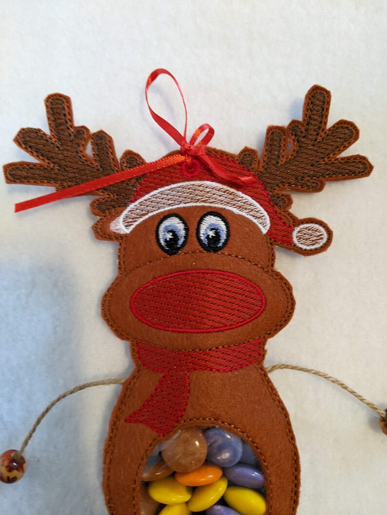 Rudolph Candy Bag, Frame 10x10cm and 13x18, Ith, File for Embroidery ...