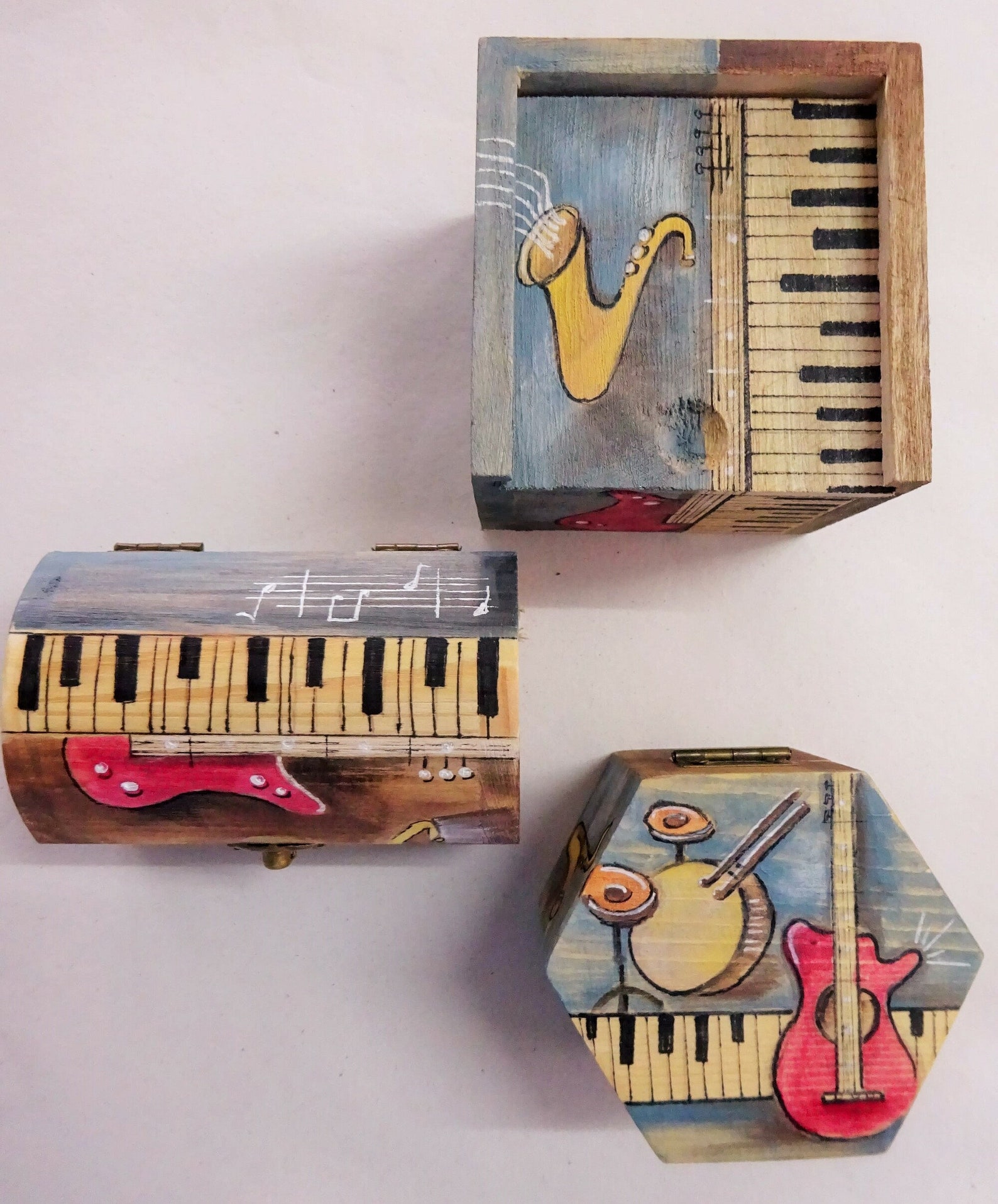 Music Box Miniature Instrument with Melody Mini Hand Crank | Etsy