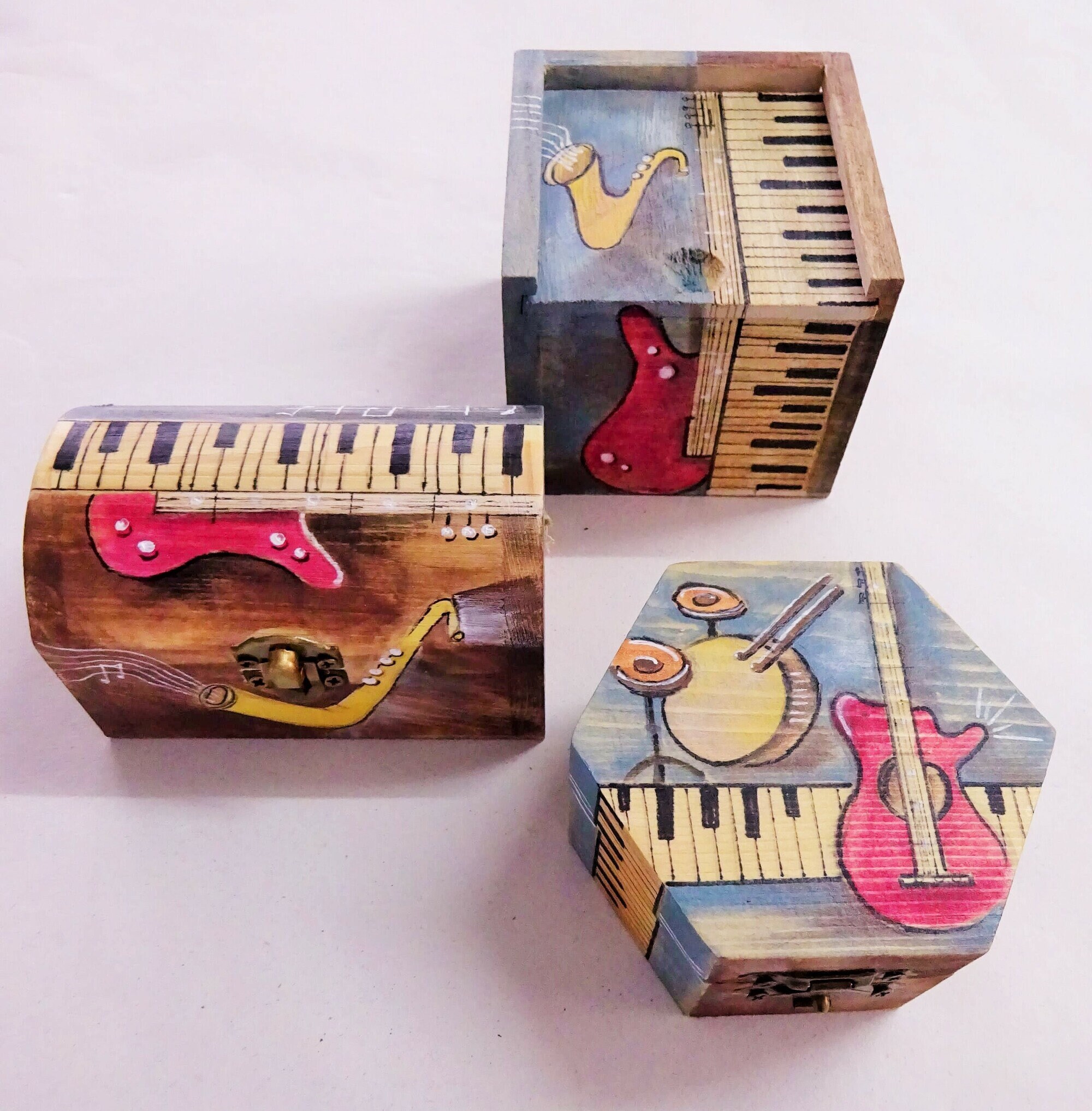 Music Box Miniature Instrument with Melody Mini Hand Crank | Etsy