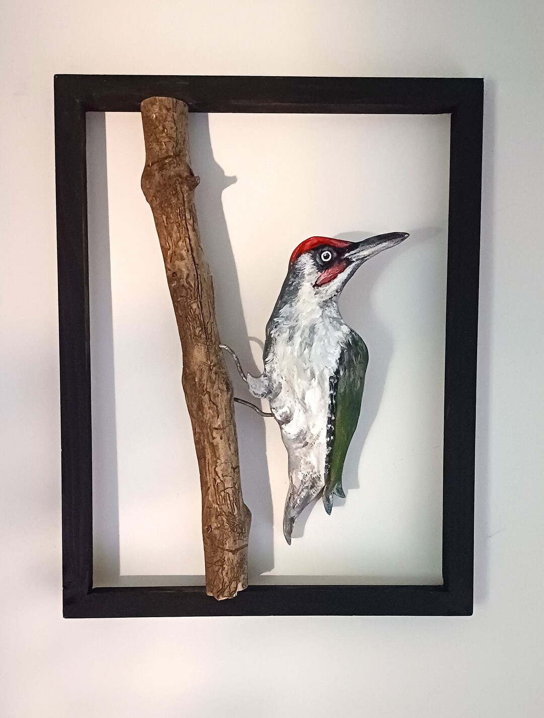 Grey-headed Woodpecker. Craft, Wooden Figurine, Painting. Wooden Bird ...
