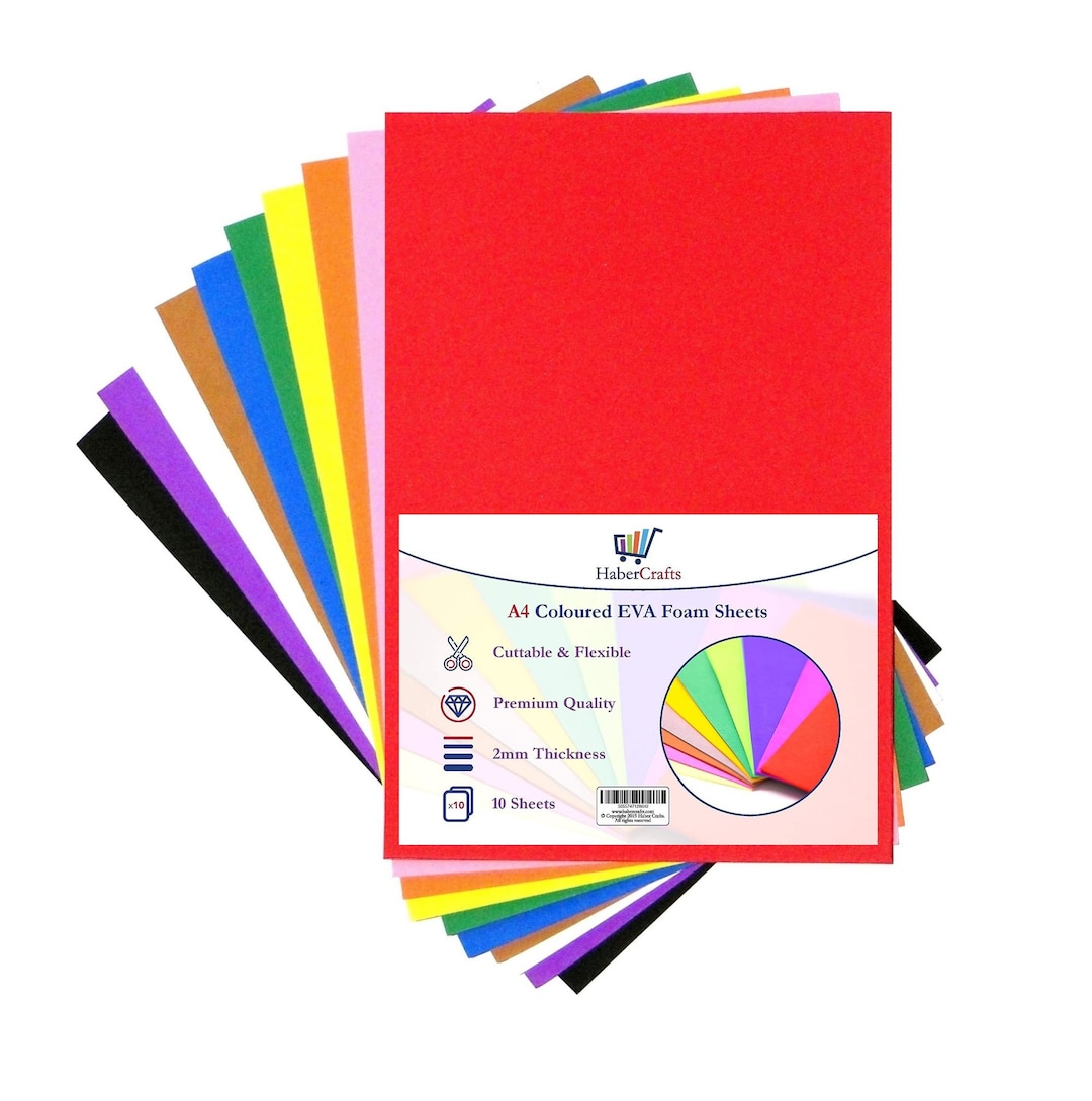 A4 Craft Foam Sheets EVA Foam Sheets Foam Paper Sponge Card for Art ...