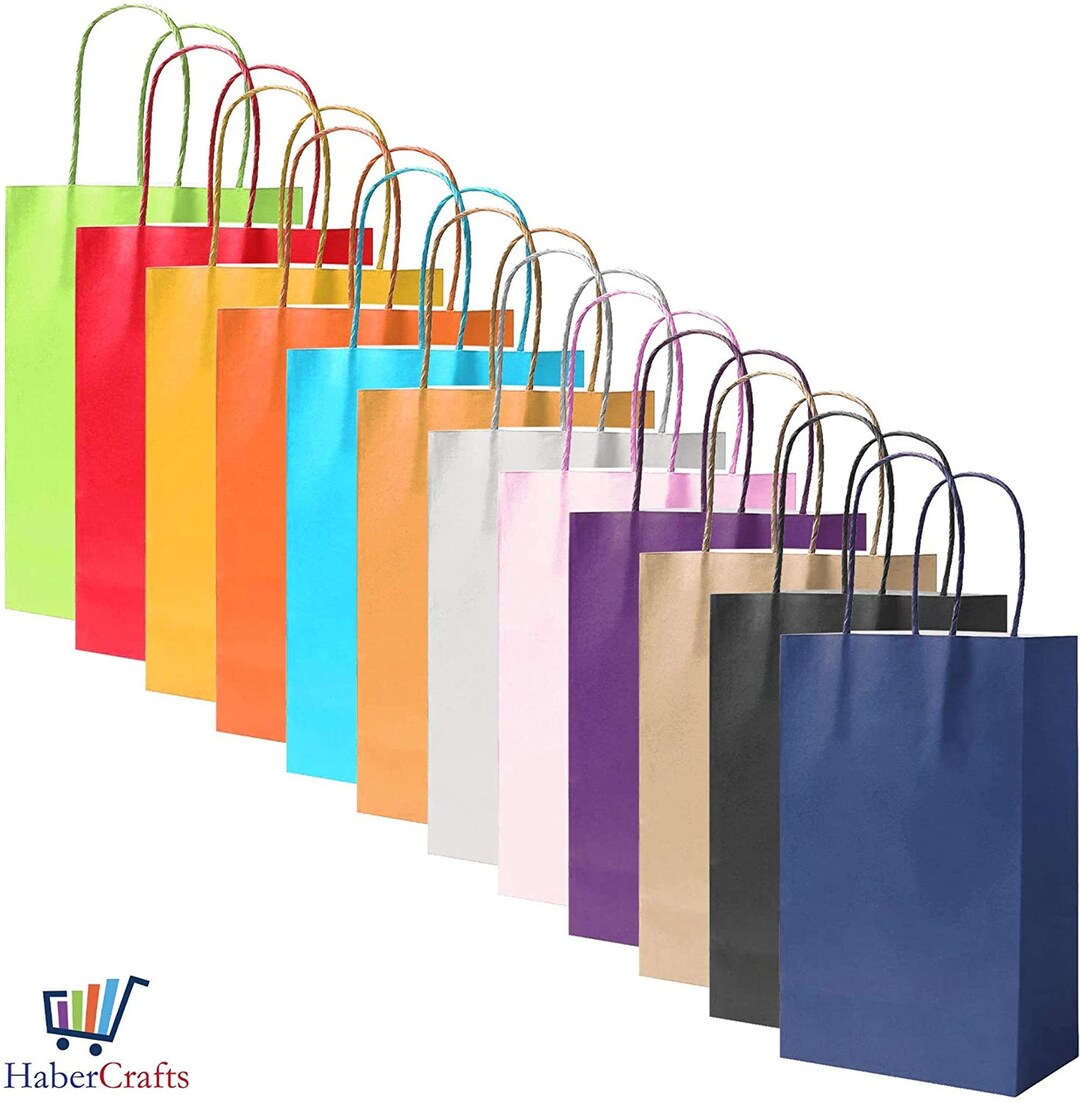 Colorful Party Paper Bags With Handles: Gift, Birthday, Celebrations ...