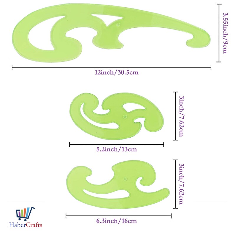 French Curve Ruler Curves for Drawing Sewing Technical Drawing Set ...