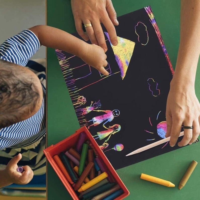 Scratch Art Paper Magic Rainbow Scratch Sketch Art A4 Paper - Etsy UK