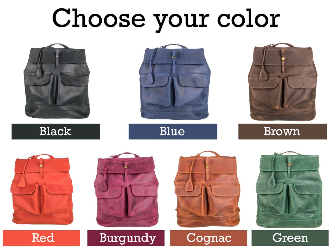 Personalized Leather Backpack Womencustom Leather - Etsy