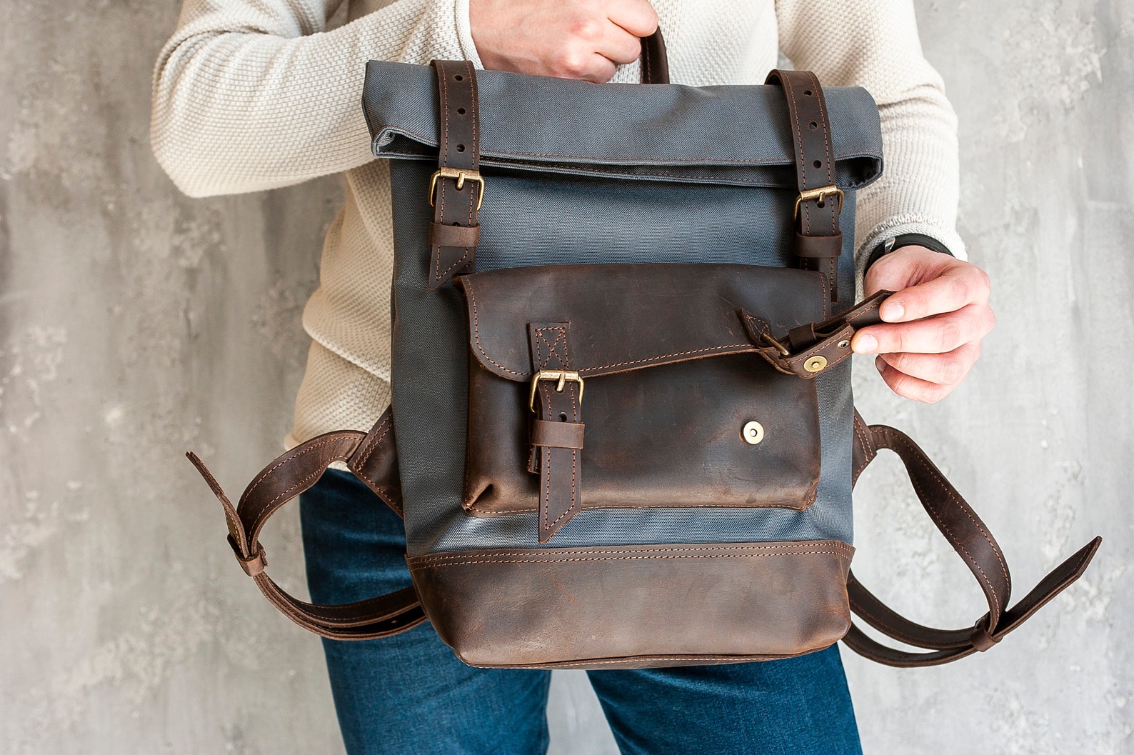 Large Canvas Backpacktravel Backpackrucksackbackpack | Etsy