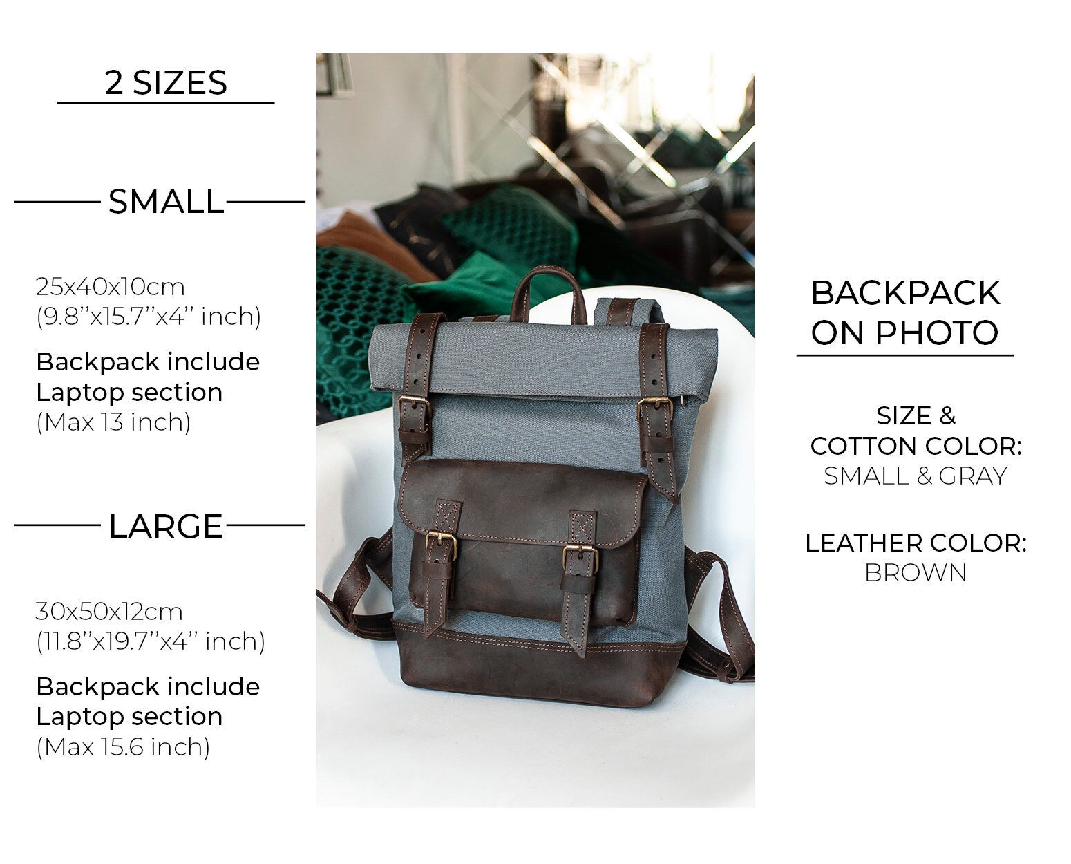 Large Canvas Backpacktravel Backpackrucksackbackpack | Etsy