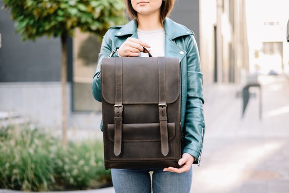 Laptop Bagblack Backpack Backpacklaptop Backpack Brown | Etsy