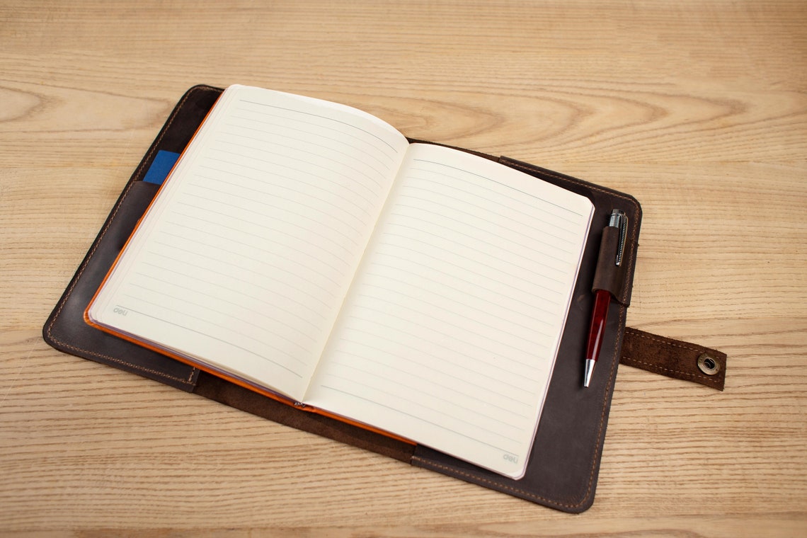 Personalized Leather Notebook Cover With Paper Inside Sale - Etsy