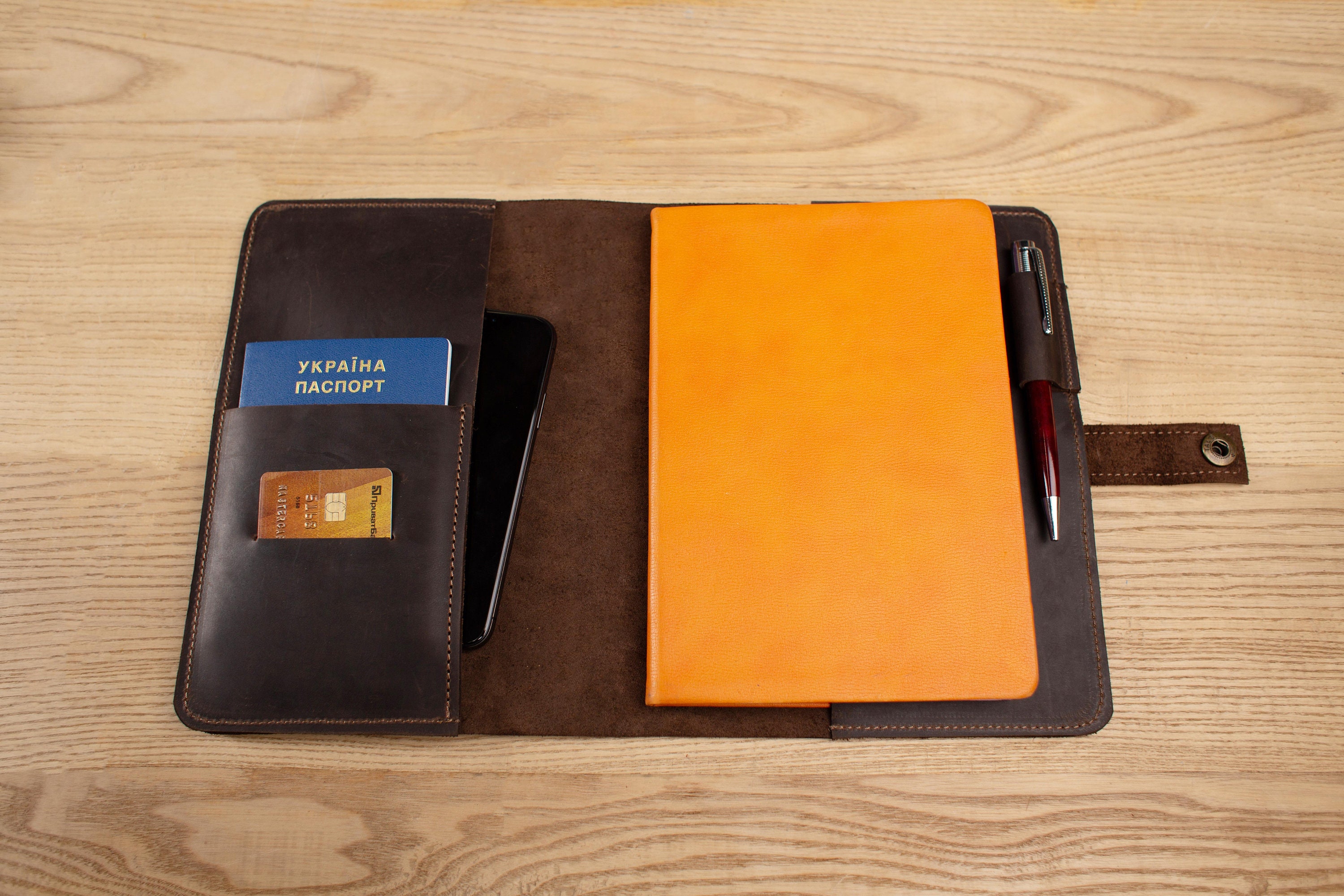 Personalized leather notebook cover with paper inside Sale | Etsy