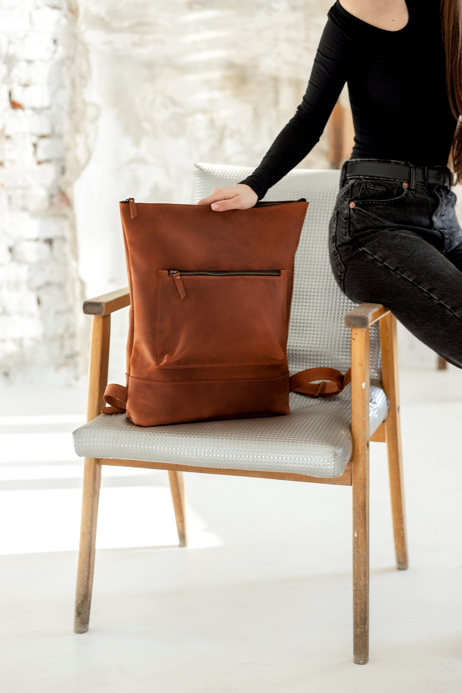 Fashion Leather Backpack Women Leather Backpack Convertible - Etsy