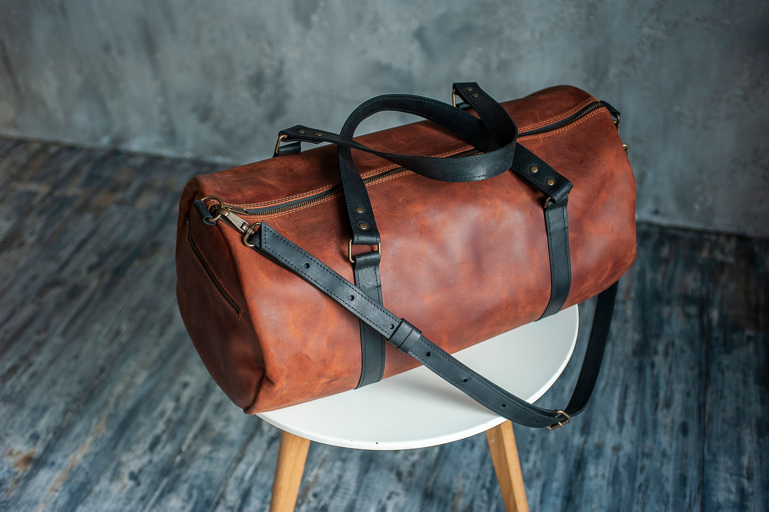 Leather Duffle Bag PERSONALIZED! Large Travel Bag,overnight Bag ...