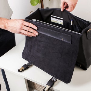 Leather Convertible Briefcase for Men. Briefcase Backpack. Shoulder ...