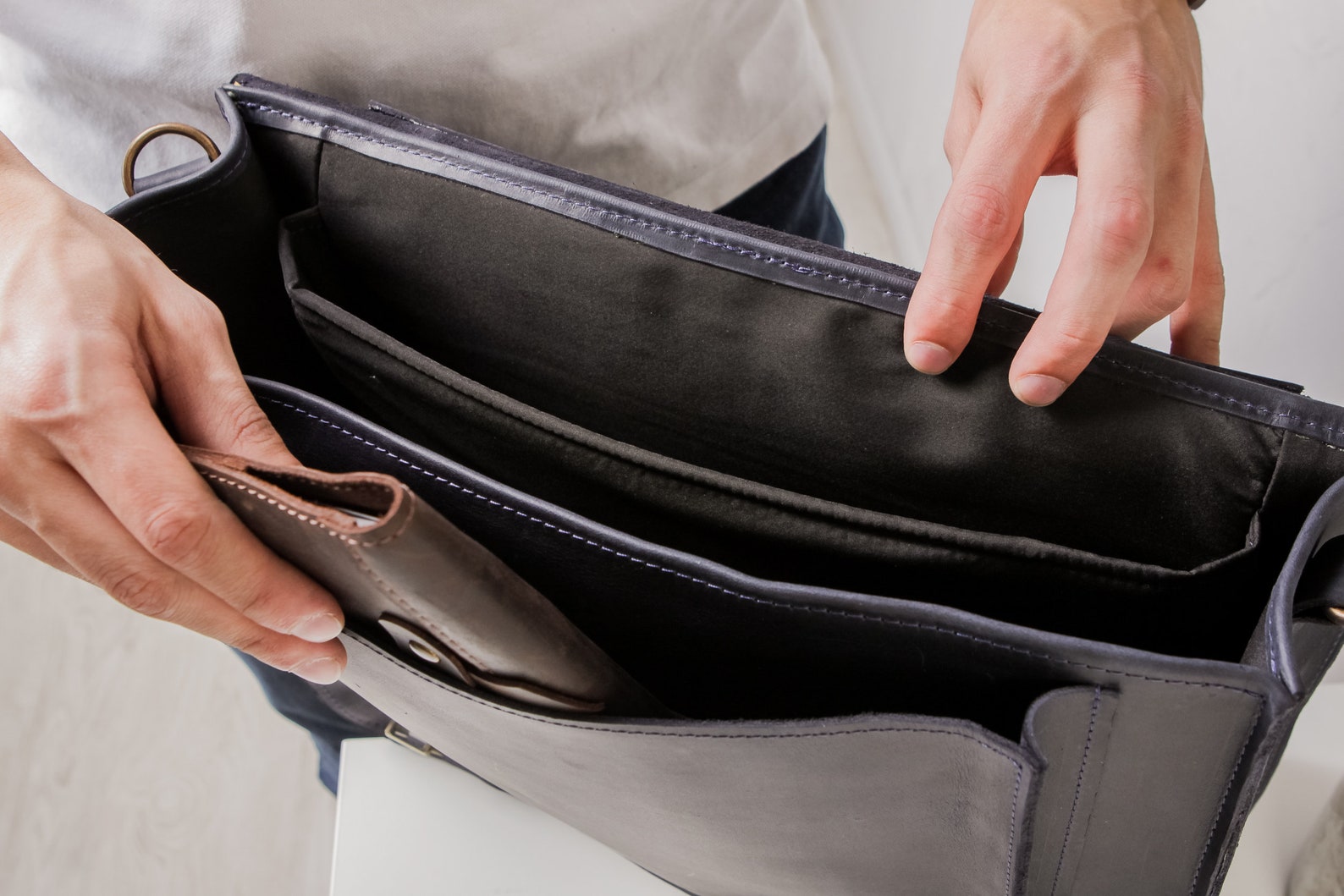 Leather Convertible Briefcase for Men. Briefcase Backpack. - Etsy