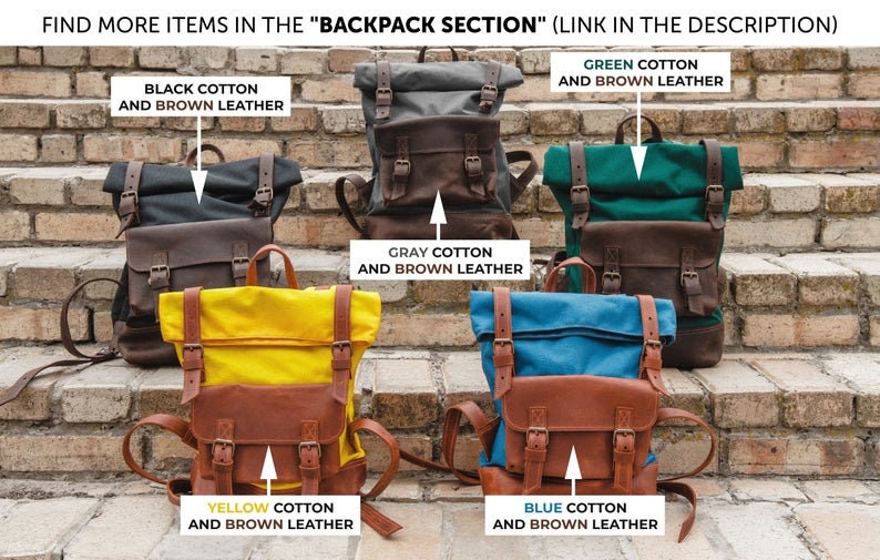 Large Canvas Backpacktravel Backpackrucksackbackpack | Etsy