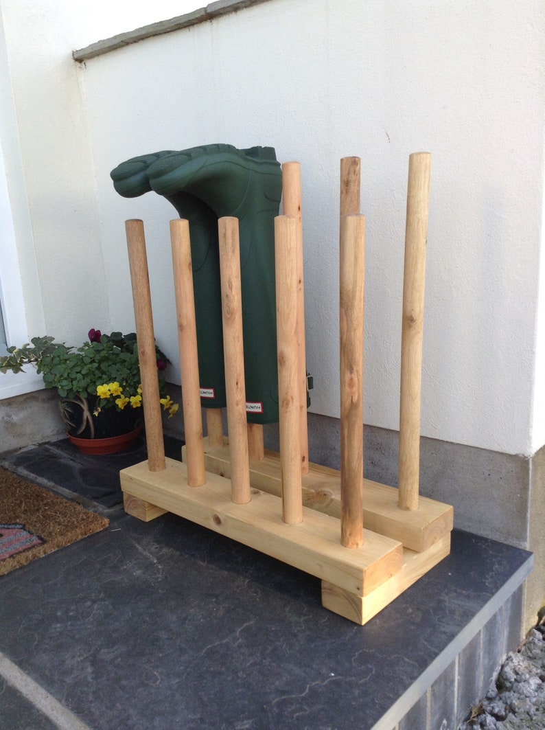 Wooden Wellington, Welly Boot Rack, Traditional Welly Storage - Holds ...