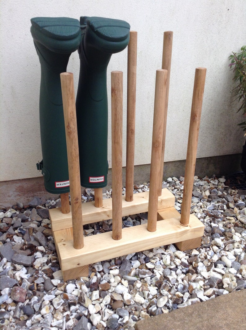 Wooden Wellington, Welly Boot Rack, Classic Welly Boot Storage - Holds ...