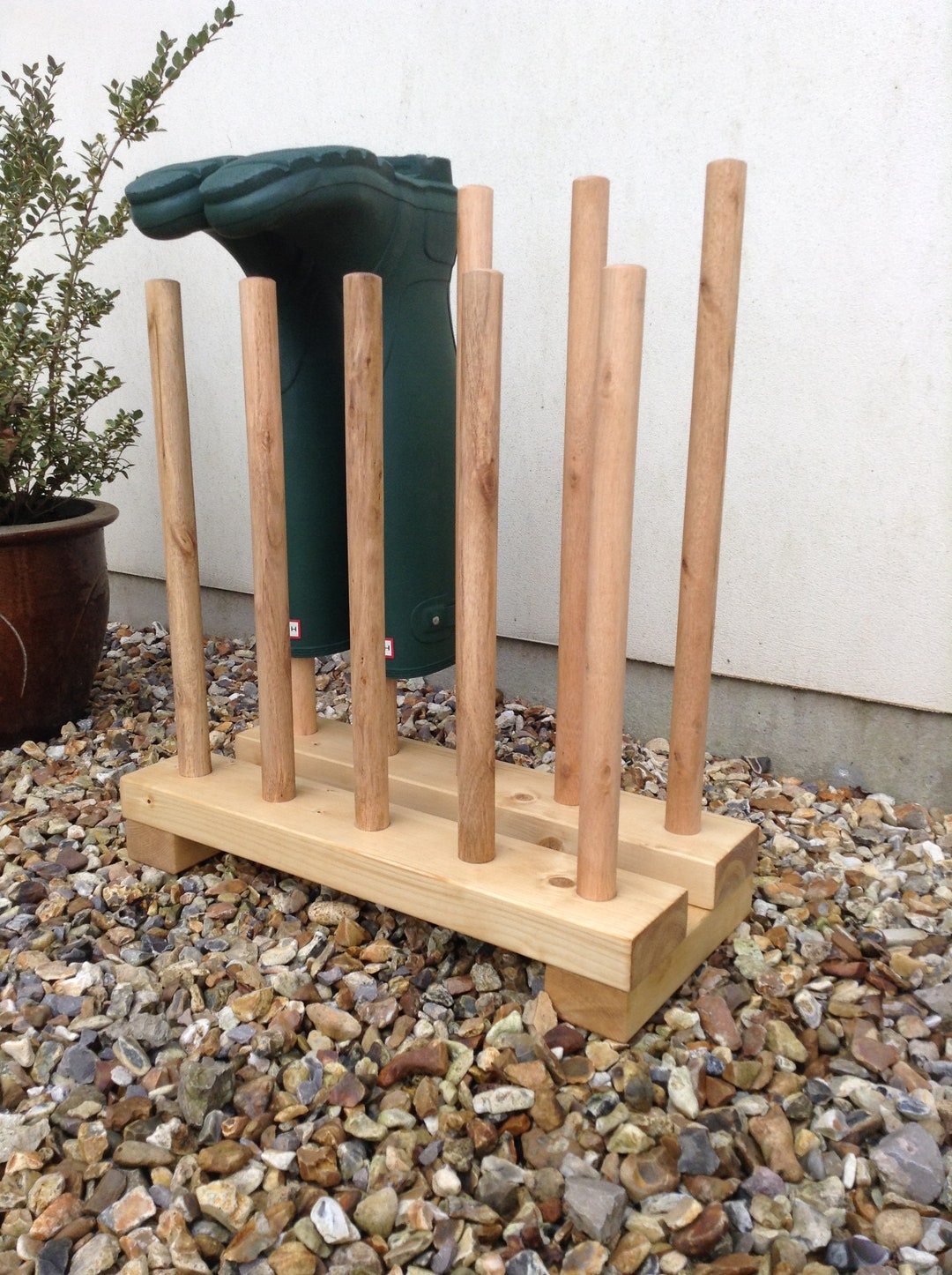 Wooden Wellington, Welly Boot Rack, Traditional Boot Storage - Holds ...