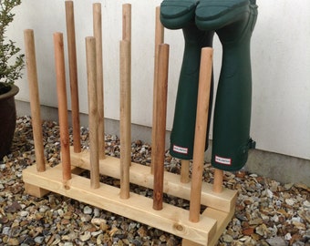 Wooden Wellington, Welly Boot Rack, Classic Welly Boot Storage Holds ...