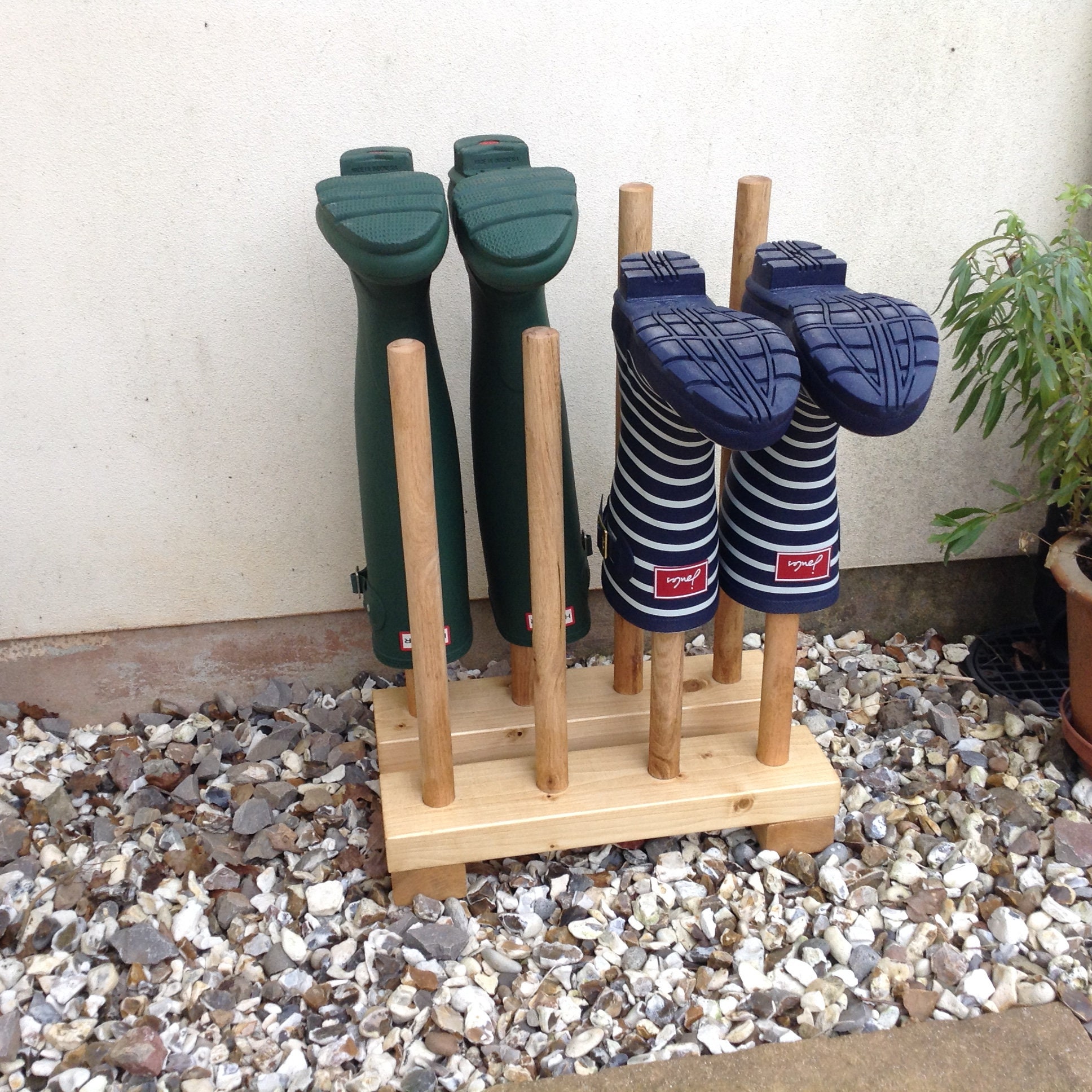 Wooden Wellington, Welly Boot Rack, Traditional Boot Storage - Holds ...