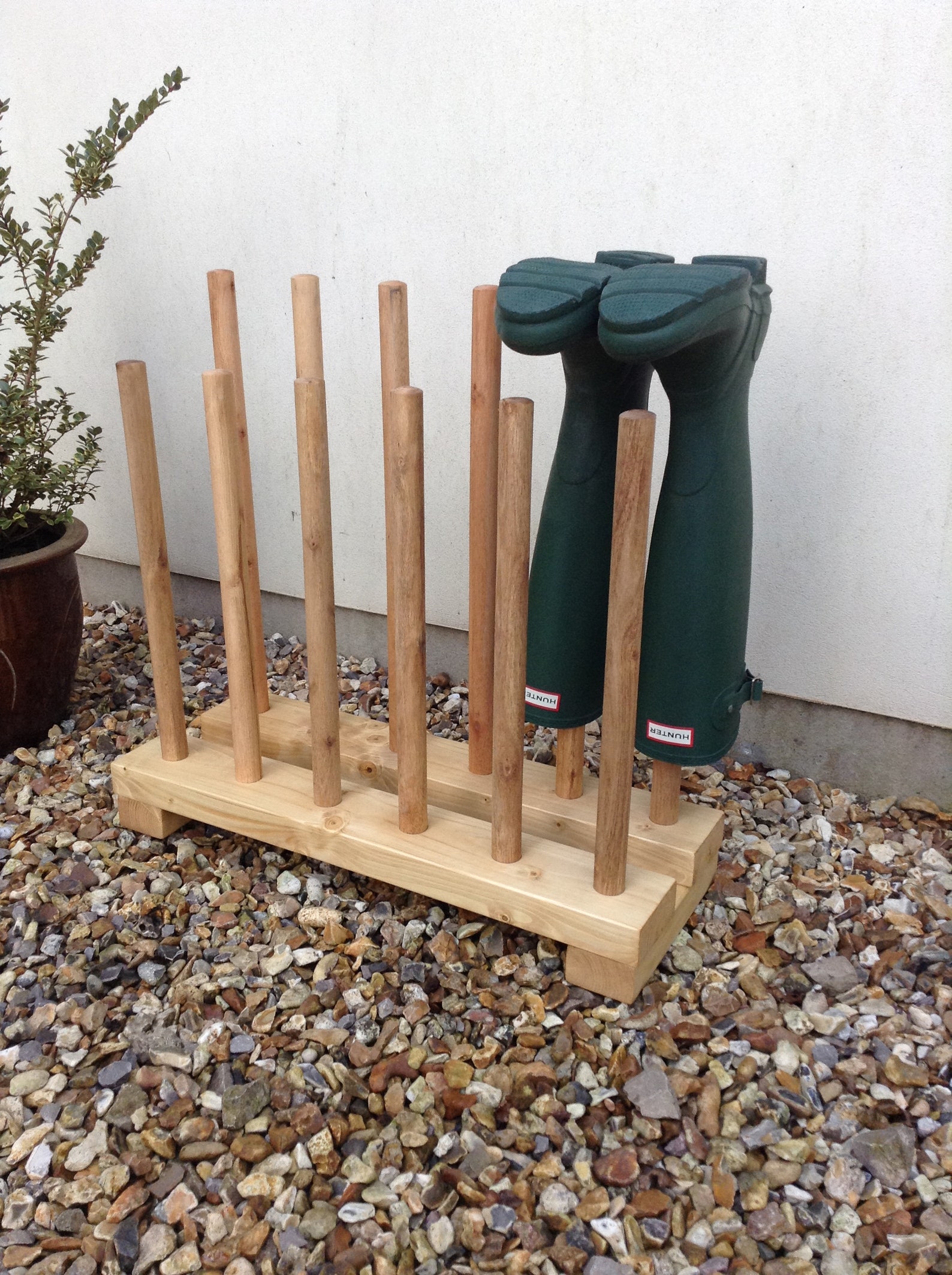 Wooden Wellington, Welly Boot Rack, Traditional Welly Storage - Holds ...