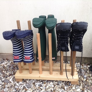 Wooden Wellington, Welly Boot Rack, Traditional Welly Storage - Holds ...