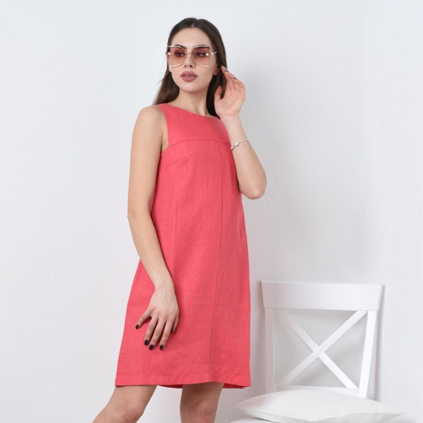 Red Shift Dress - Etsy