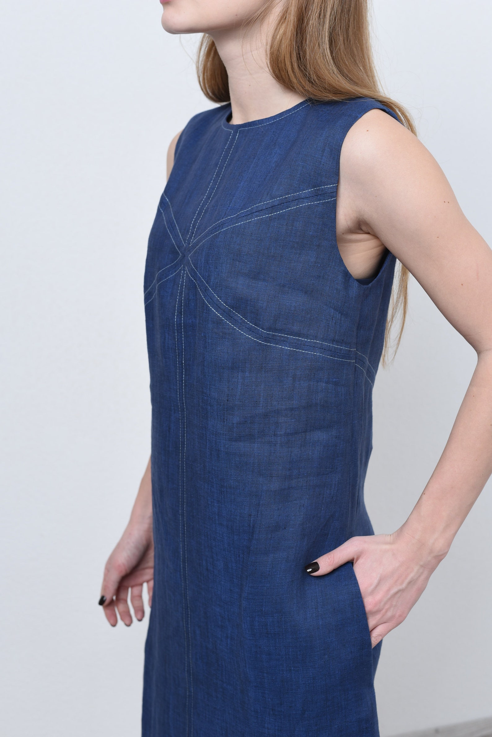 Linen Dress for Women Linen Shift Dress With Double Outer | Etsy