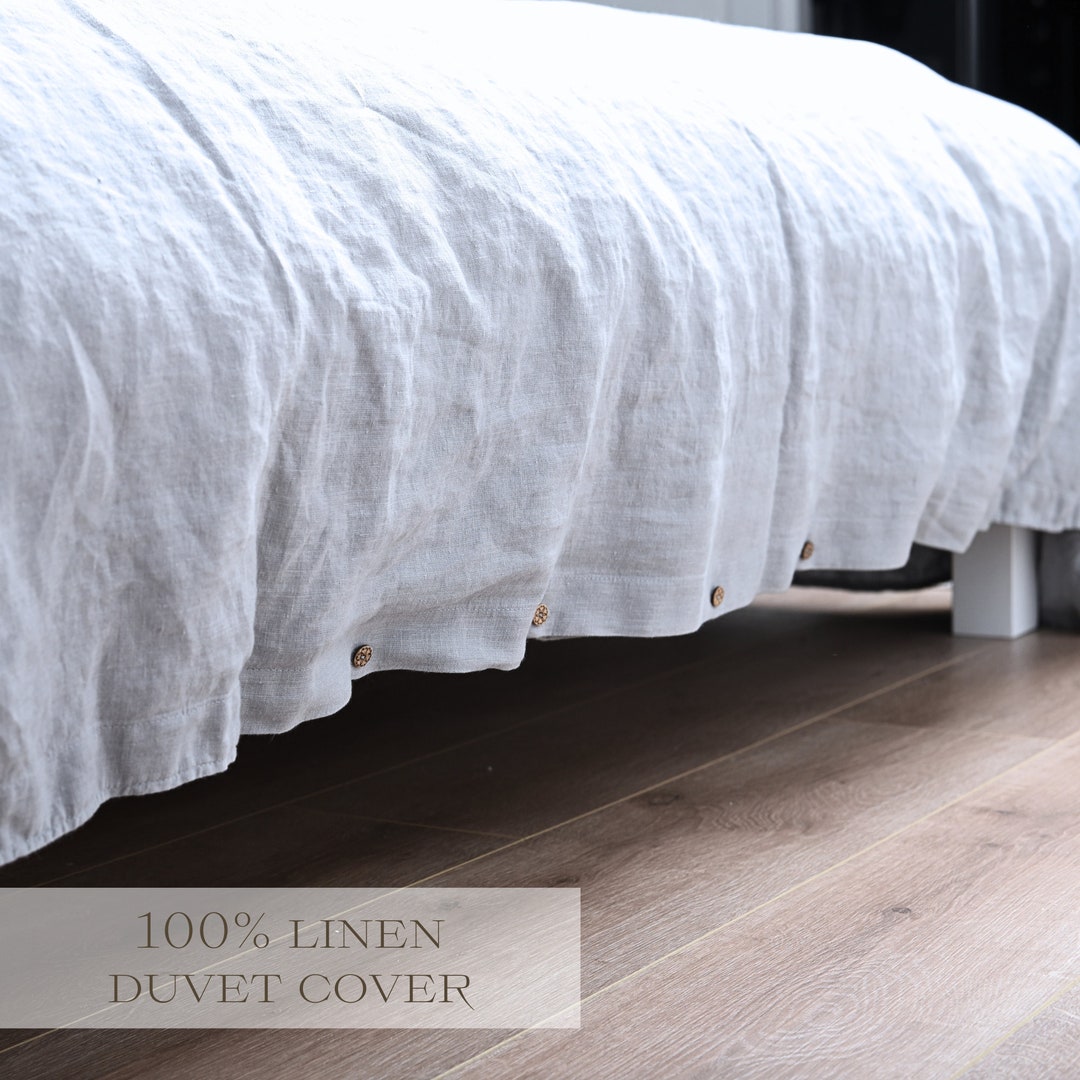 Linen Duvet Cover Buttons Closure, Duvet Cover Twin, Duvet Cover Double ...