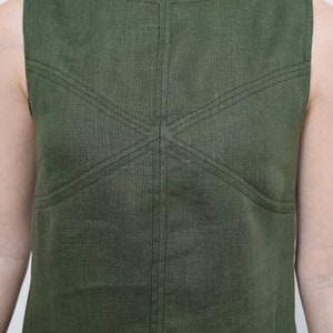 Linen Shift Dress , Sleeveless Linen Dress , Linen Dress With Pockets ...