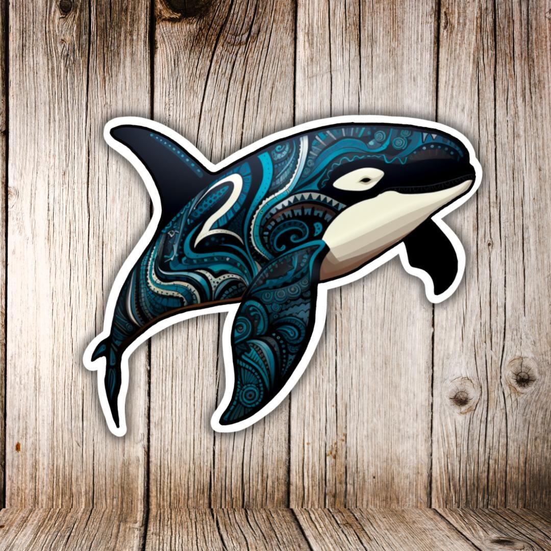 Tribal Orca Whale Sticker | Orca Sticker | Orca | Glossy Waterproof ...
